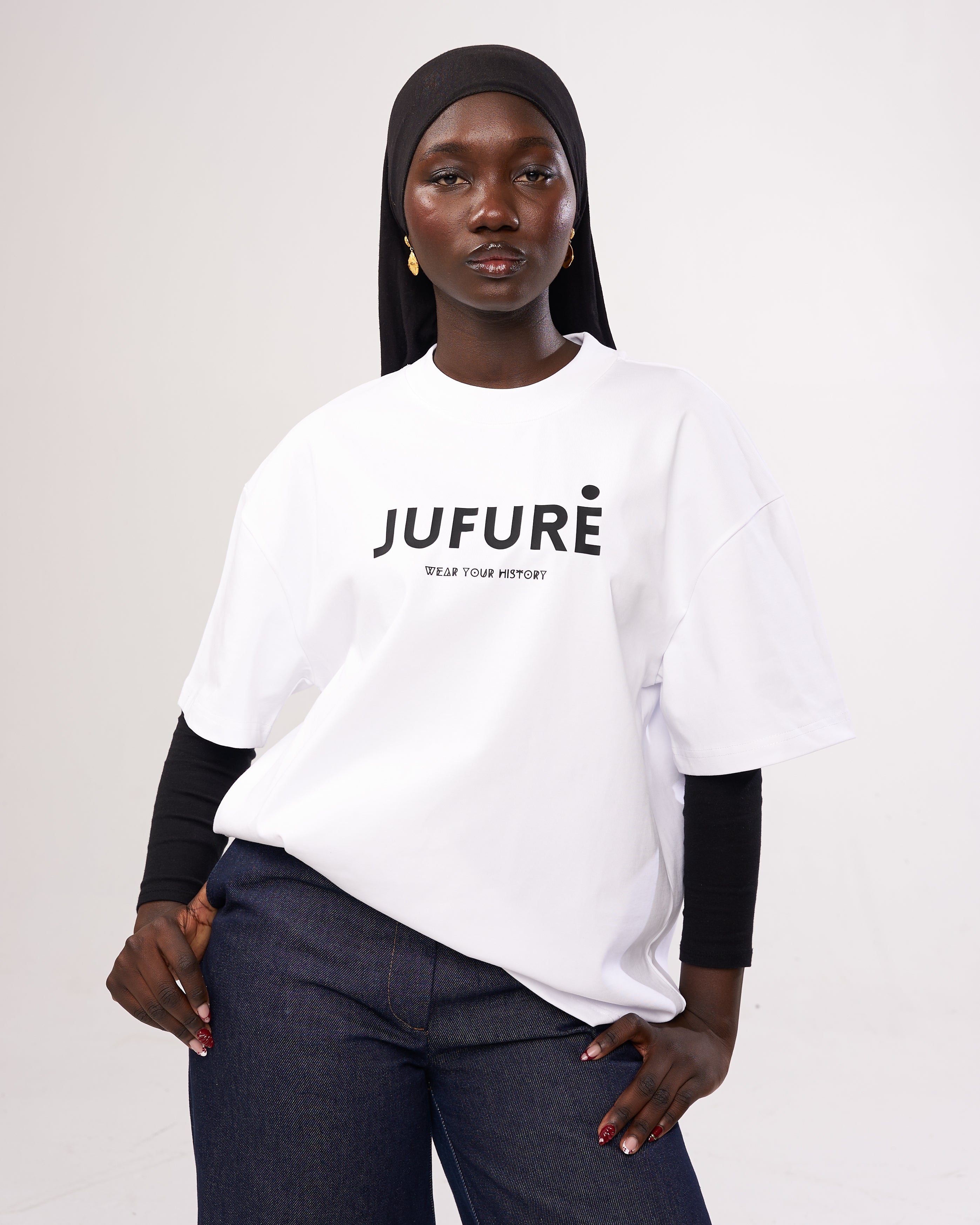 White Membership Tee — Clarity (Chest Logo) – Jufure